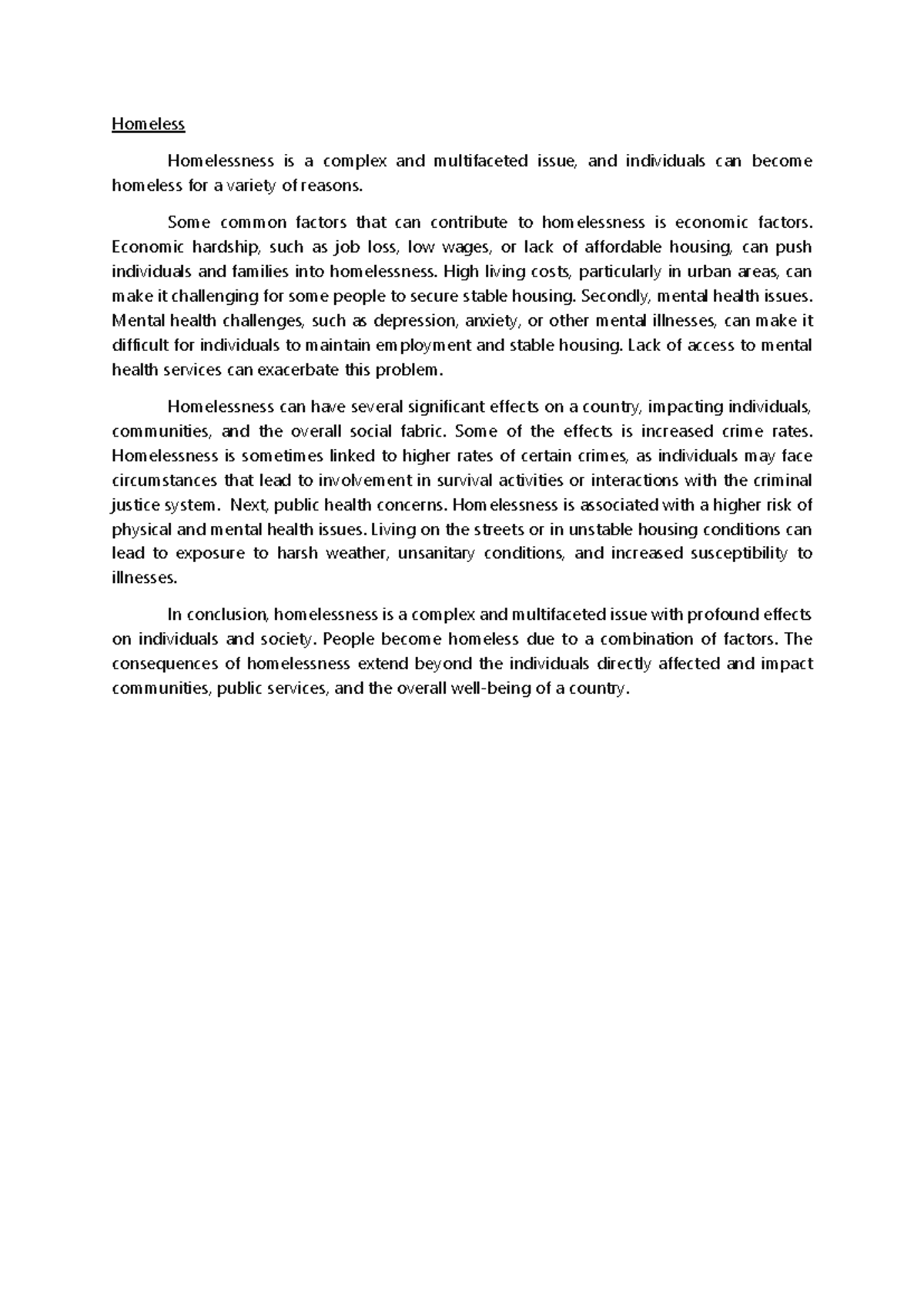 Homeless - Some guidline - Homeless Homelessness is a complex and ...