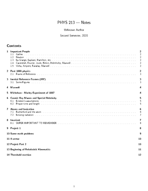 Prelab 1 - P- Physics 214 PreLab 1: Interference and Diffraction - Studocu