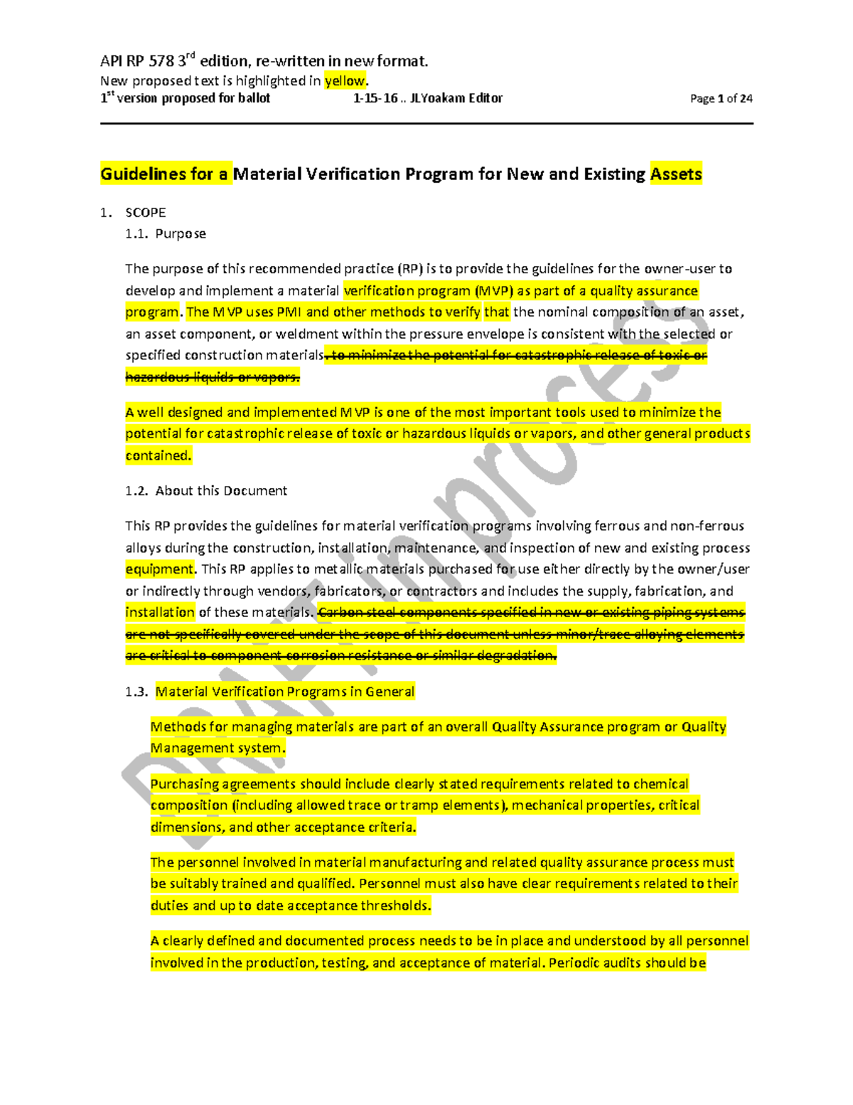 Guidelines for a material verification program for new and - New ...