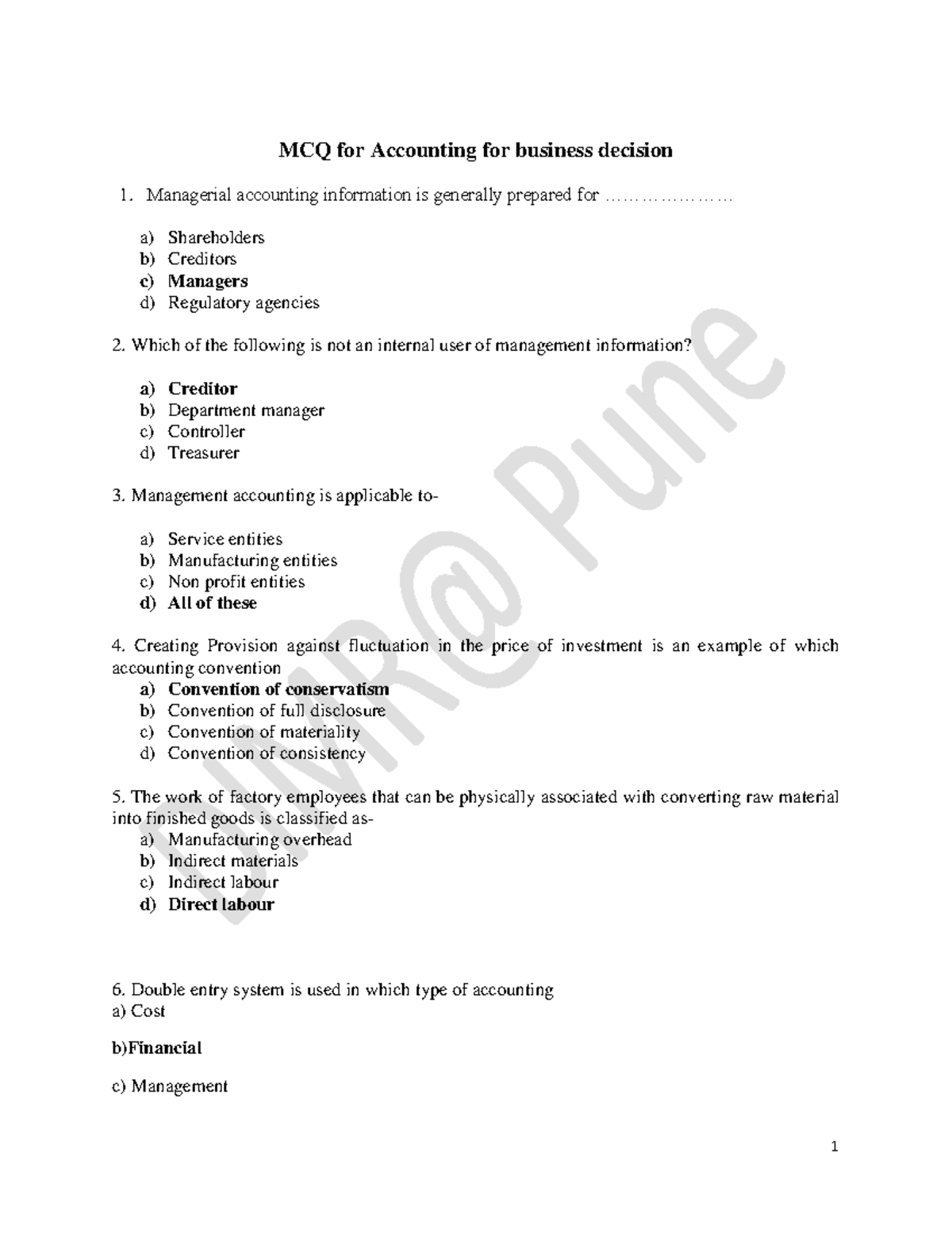 Sample/practice exam 12 October 2020, questions and answers - MCQ for ...
