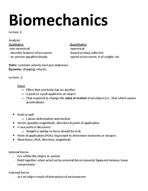 Worksheet 9 - practice - Mechanics of Biological Tissues What is the ...