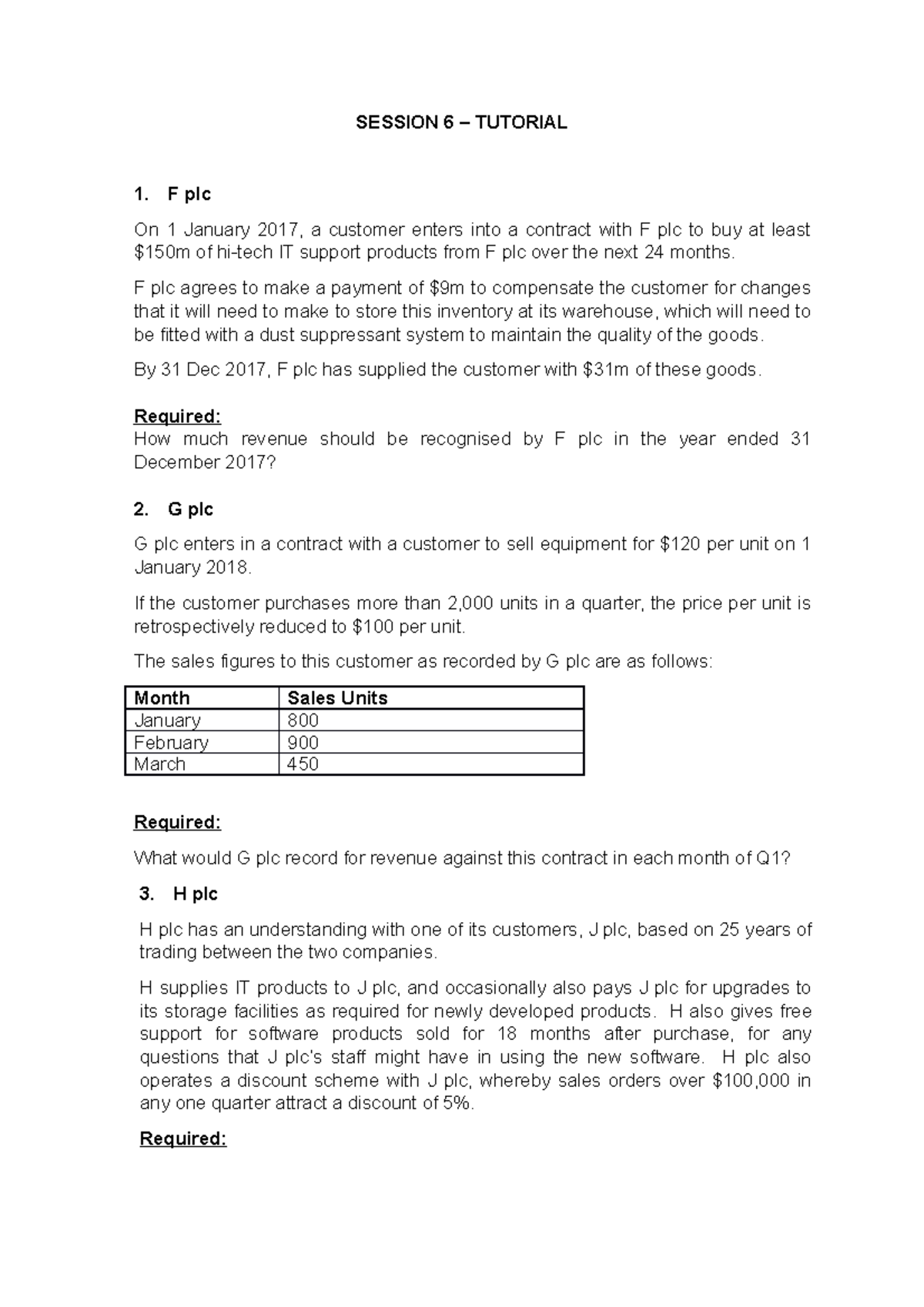 C - Additional Tutorial Questions on Revenue - SESSION 6 – TUTORIAL 1 ...