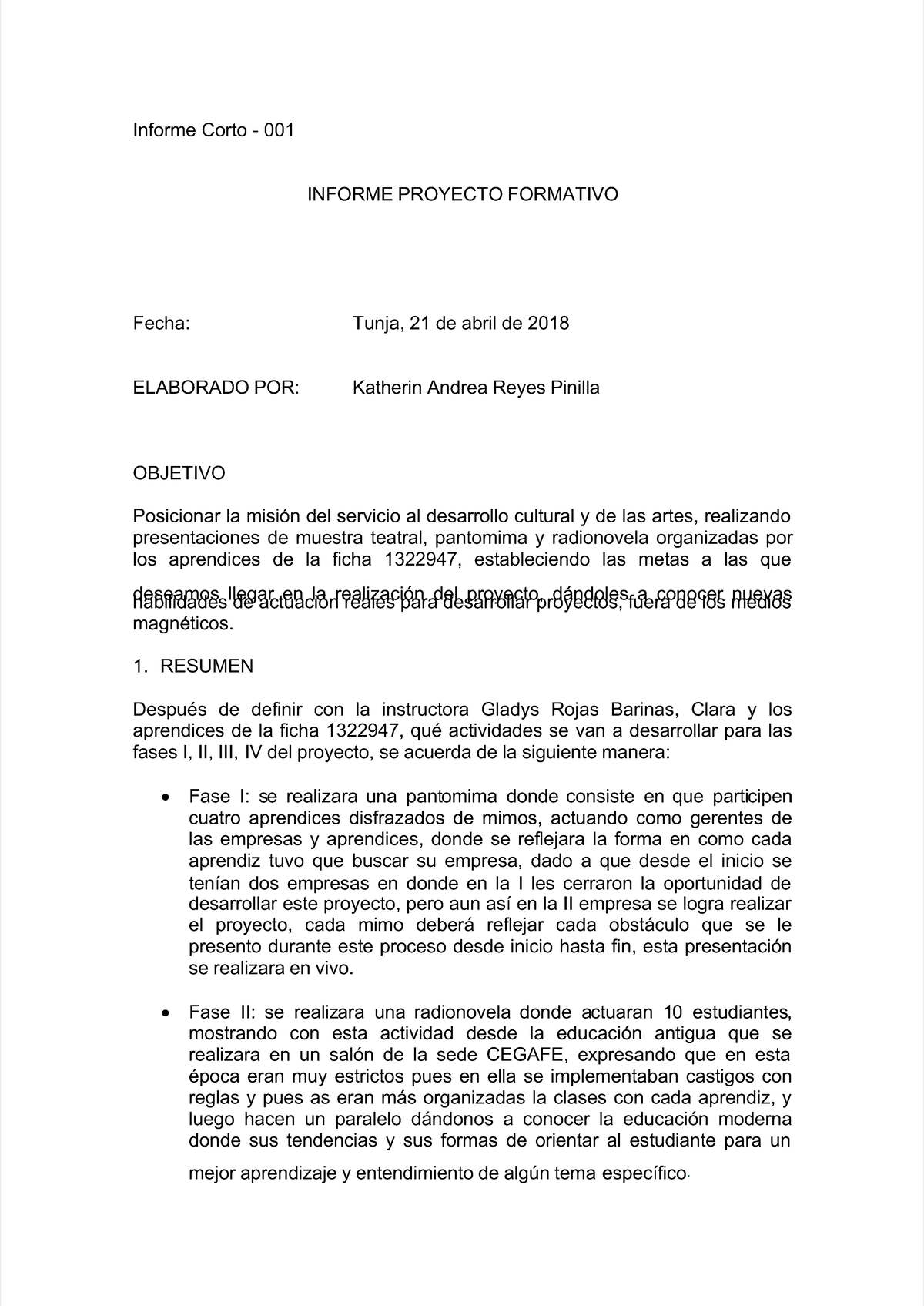 Pdf-informe-corto compress - INFORME PROYECTO FORMATIVOINFORME PROYECTO ...