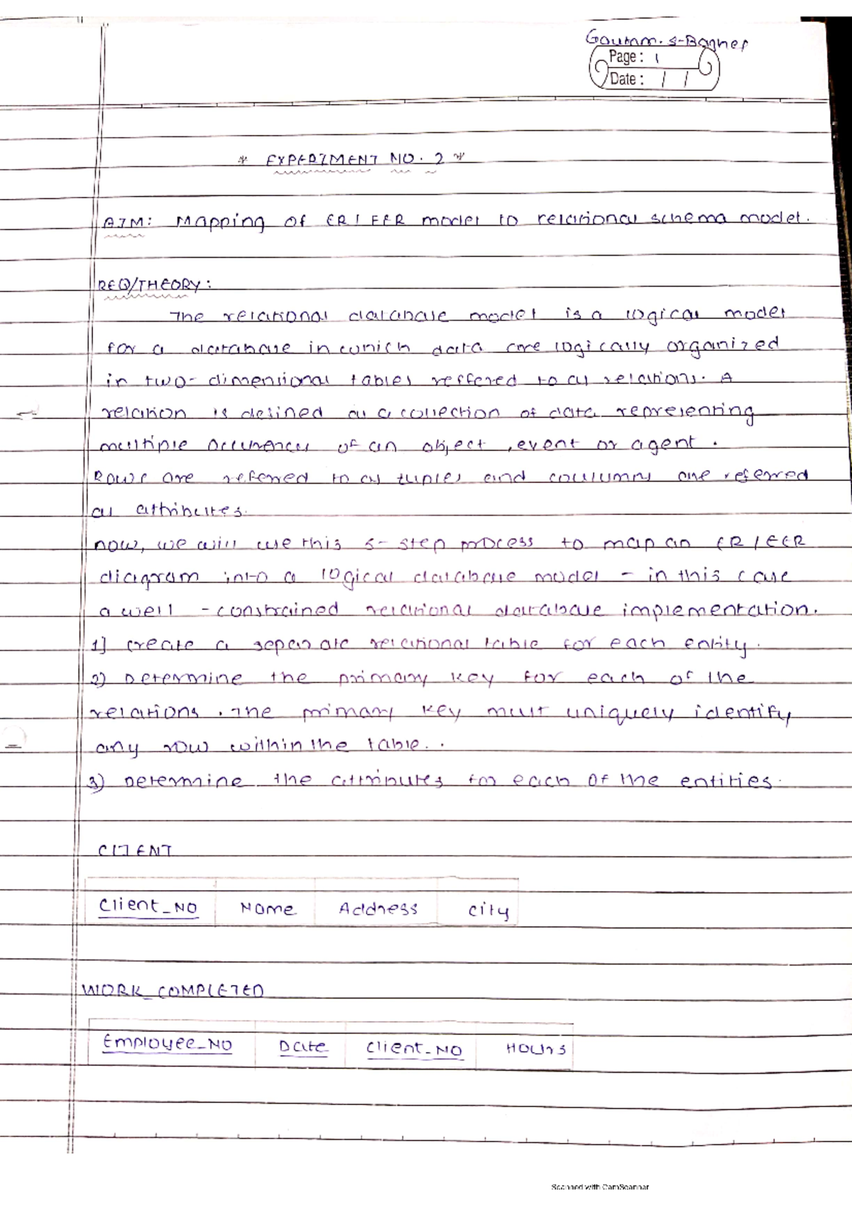 Dbms exp2 - experiment no 2 - DBMS easy solution - Studocu