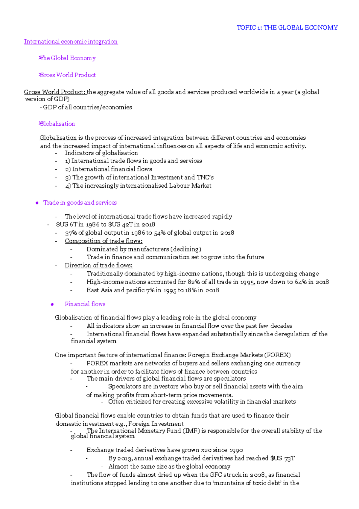 2019 HSC Economics Complete set of Notes with 2 Essays - TOPIC 1: THE ...