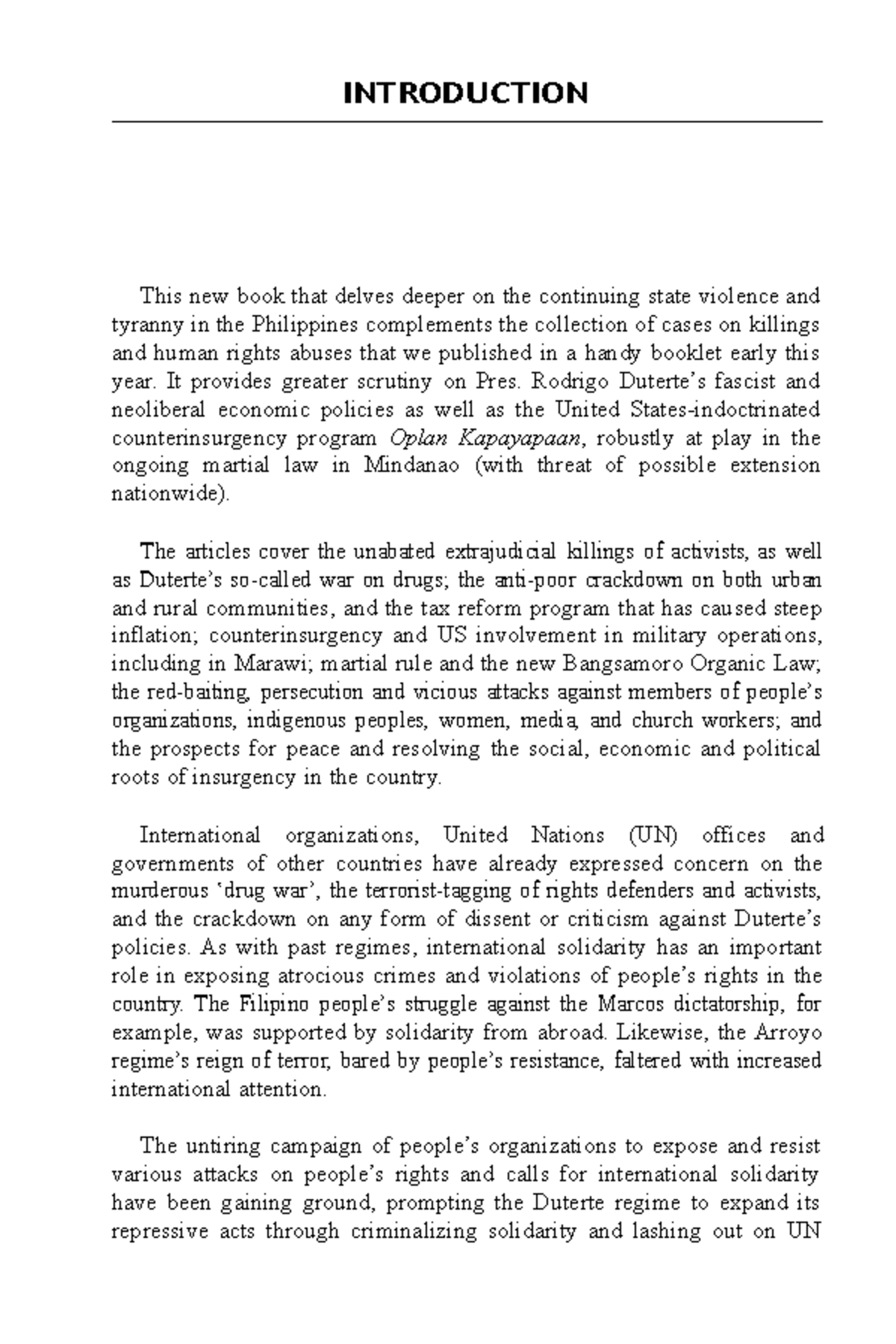 Introduction on State Terror and Tyrnany - INTRODUCTION This new book ...