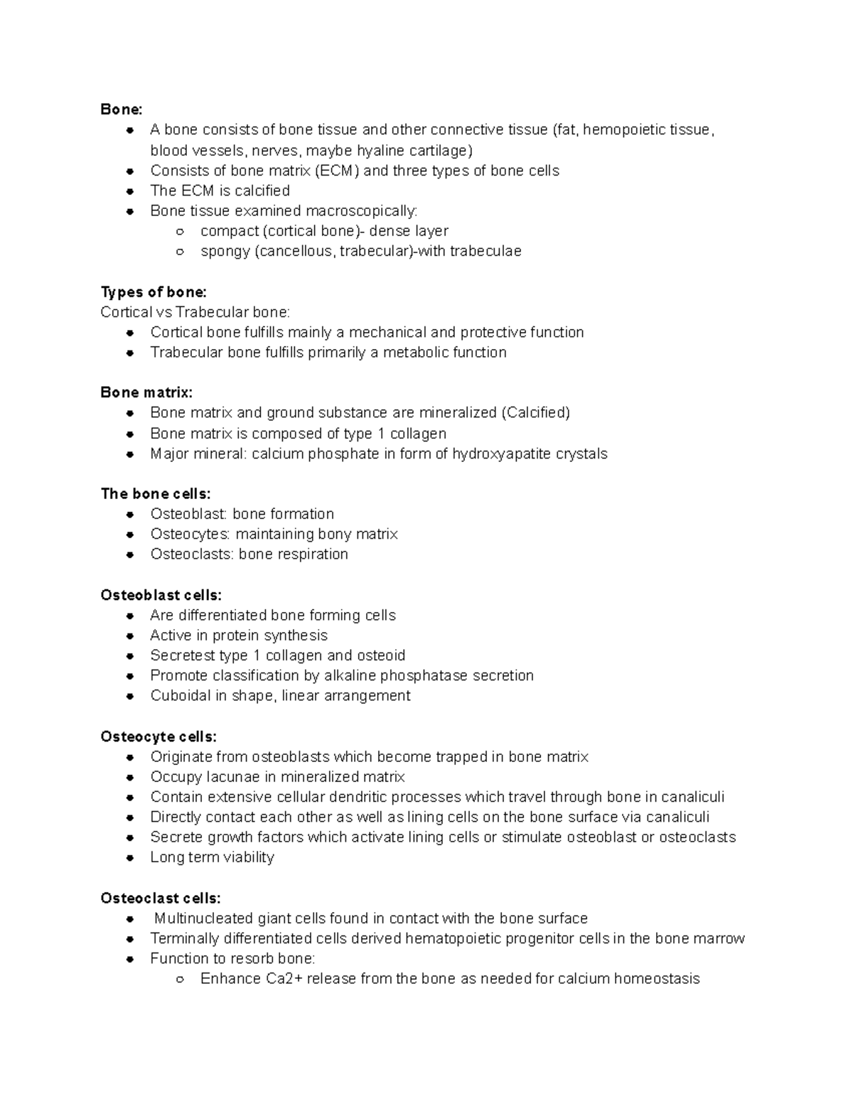 Anatomy exam 2 review - Bone: A bone consists of bone tissue and other ...