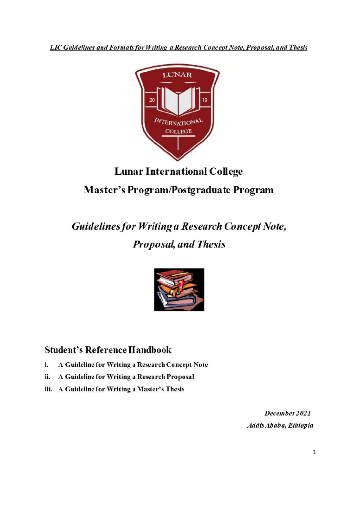 LIC Thesis Guideline Revised Version 2022 - LIC Guidelines and Formats ...