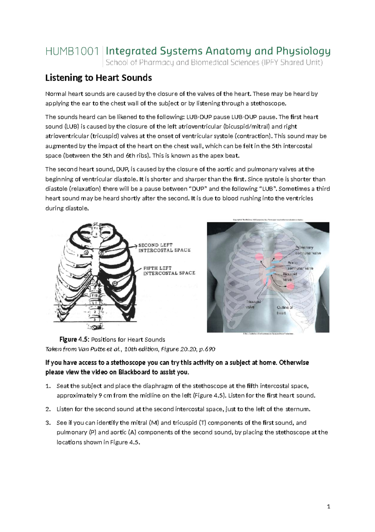 Module 4 physiology lab - HUMB1001 - Curtin - Studocu