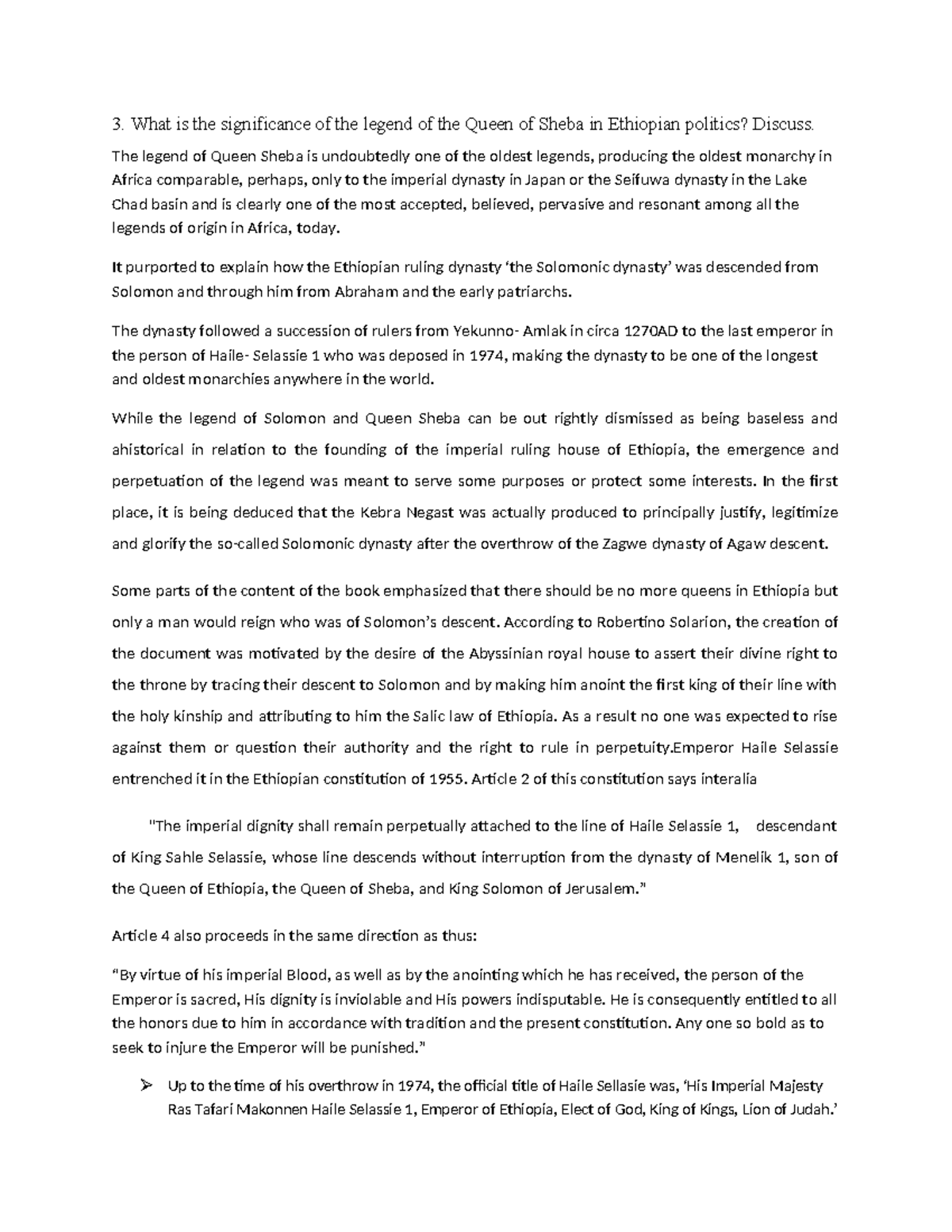 History Assignment #1 - Past is important. - 3. What is the ...