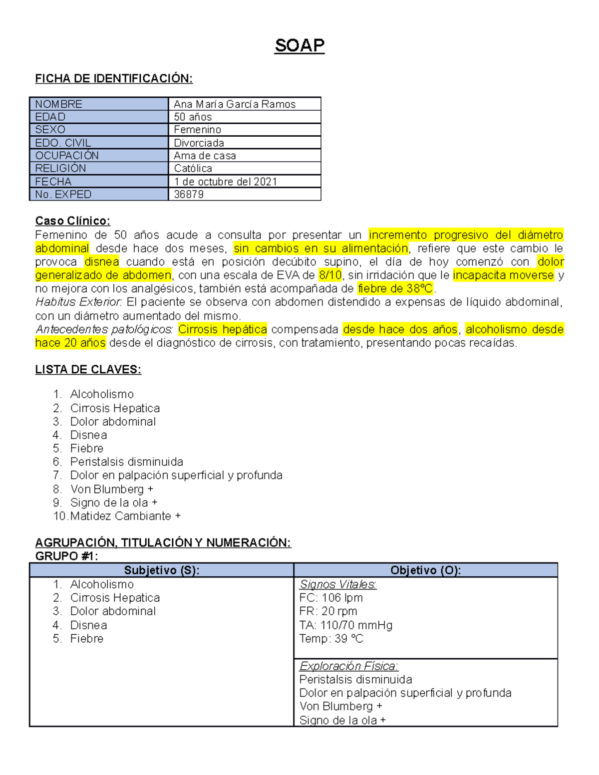 SOAP Abdomen 3 contestado completo - SOAP FICHA DE IDENTIFICACIÓN ...