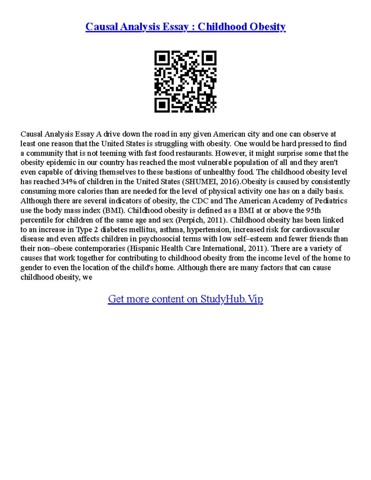 Causal Analysis Essay - One would be hard pressed to find a community ...
