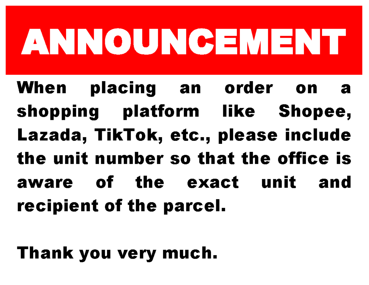 Parcel - Science Technology and Society - ANNOUNCEMENT When placing an ...