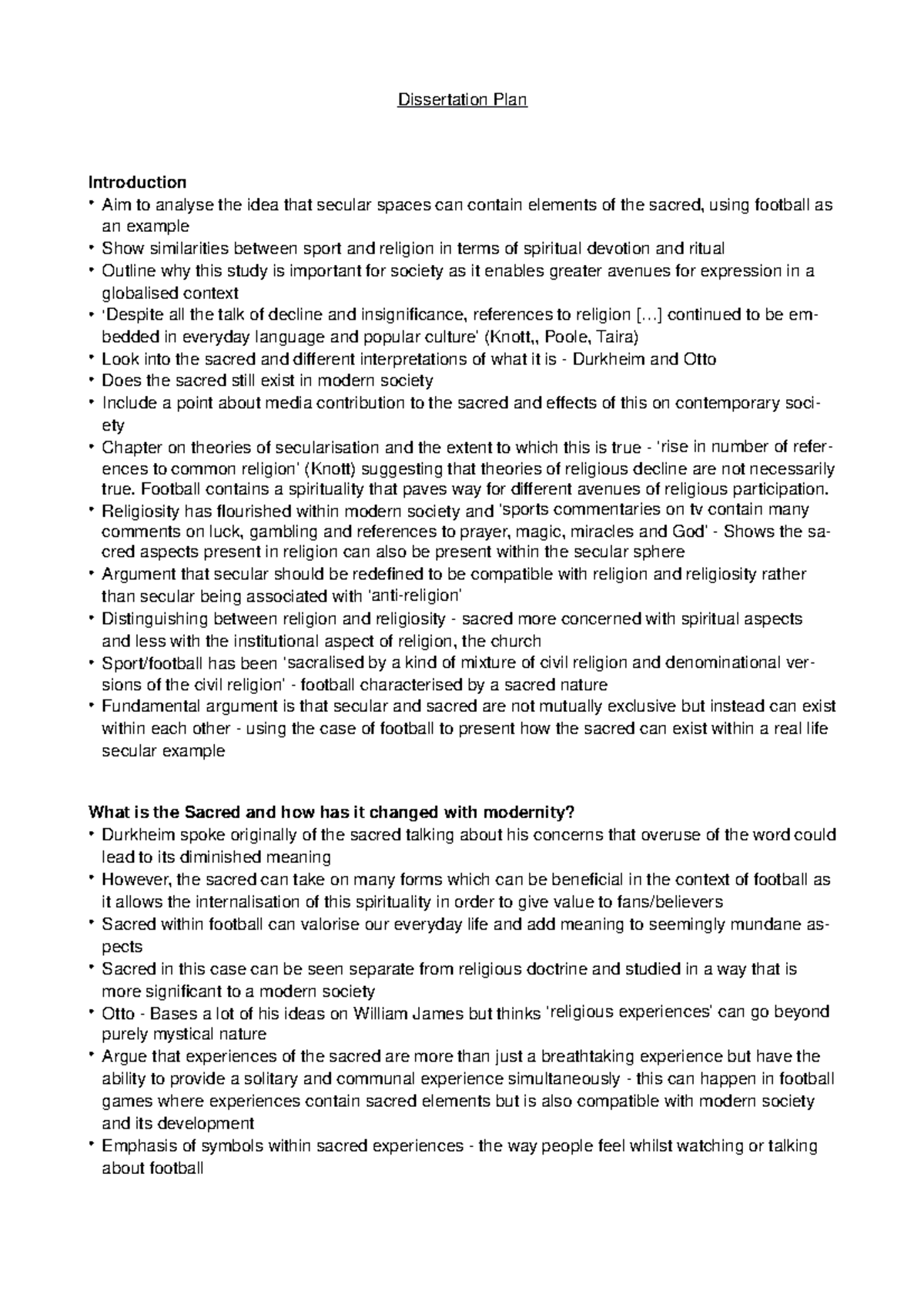 Dissertation Plan - Dissertation Plan Introduction • Aim to analyse the ...