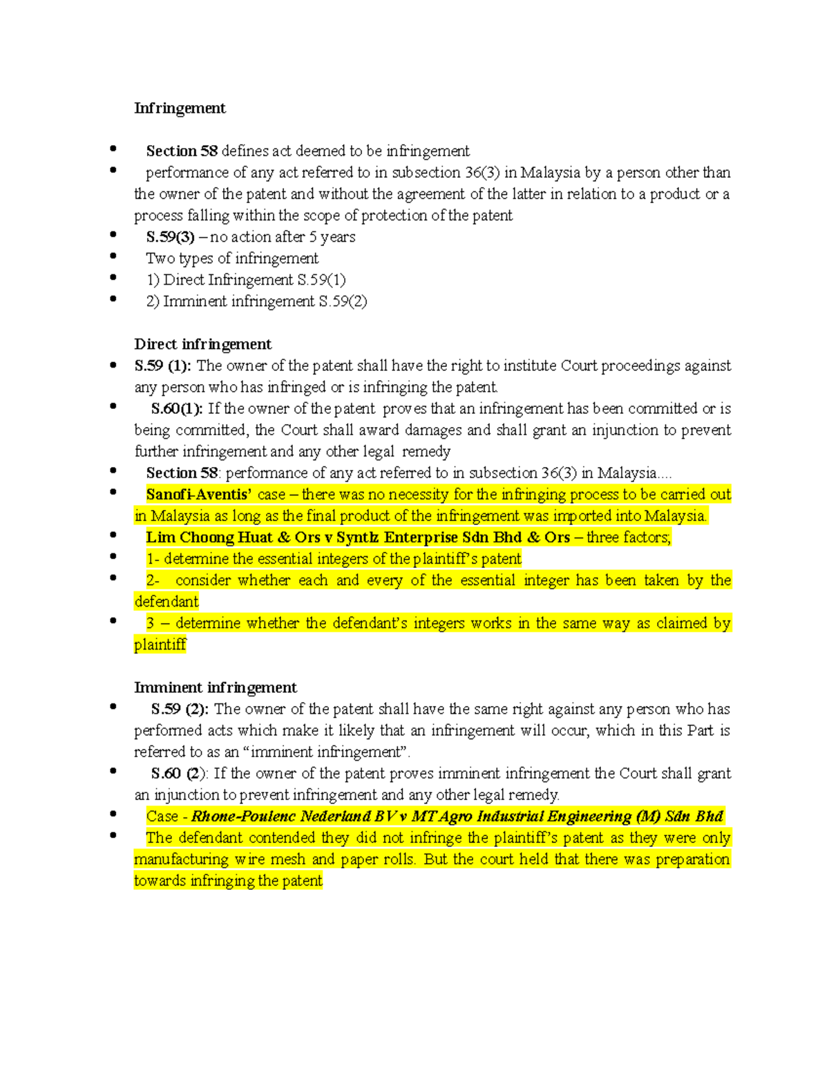IP Law Patents Part 3 - Intellectual Property Law - MMU - Studocu