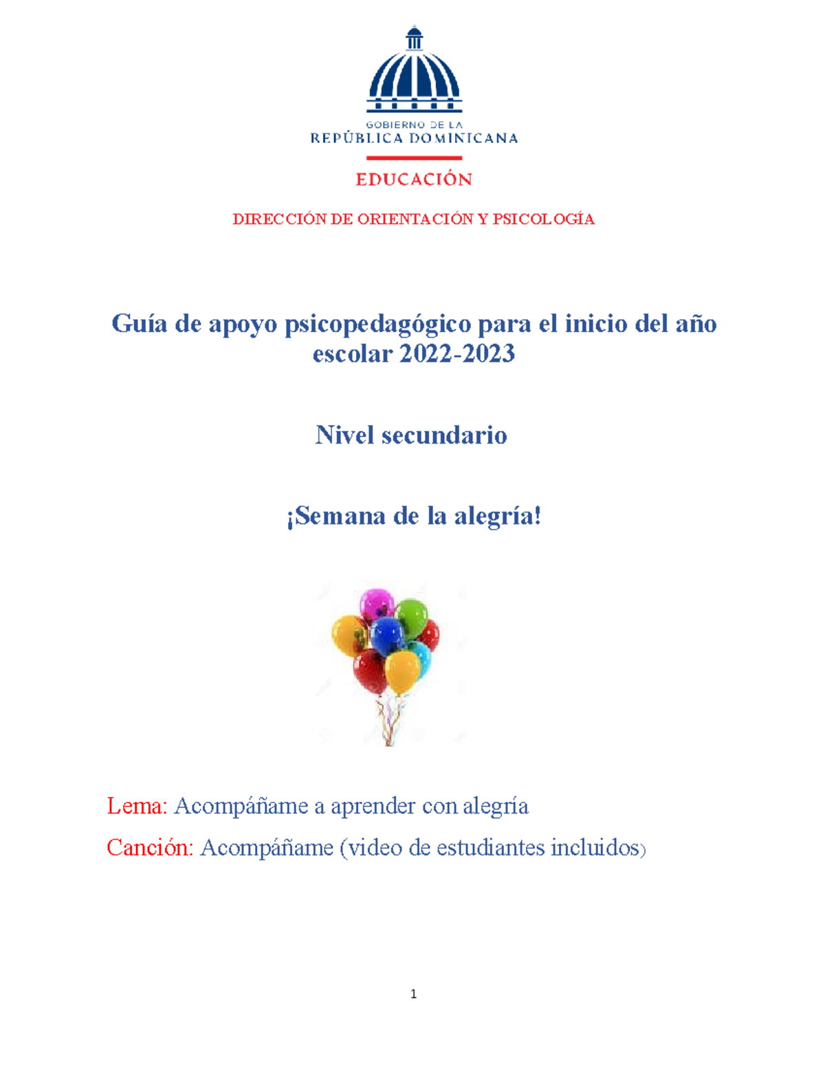 Guia Nivel Secundario año escolar 2022-2023 - DIRECCIÓN DE ORIENTACIÓN ...