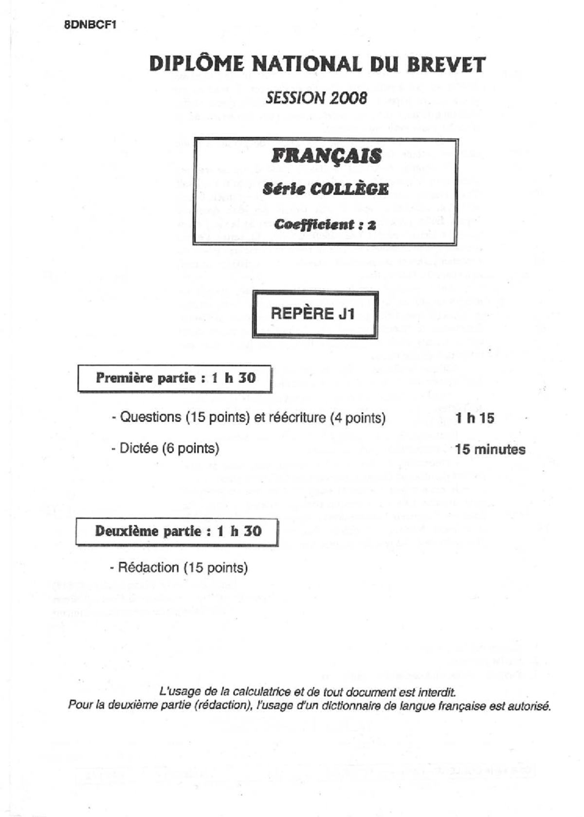 Brevet Francais 2008 - w