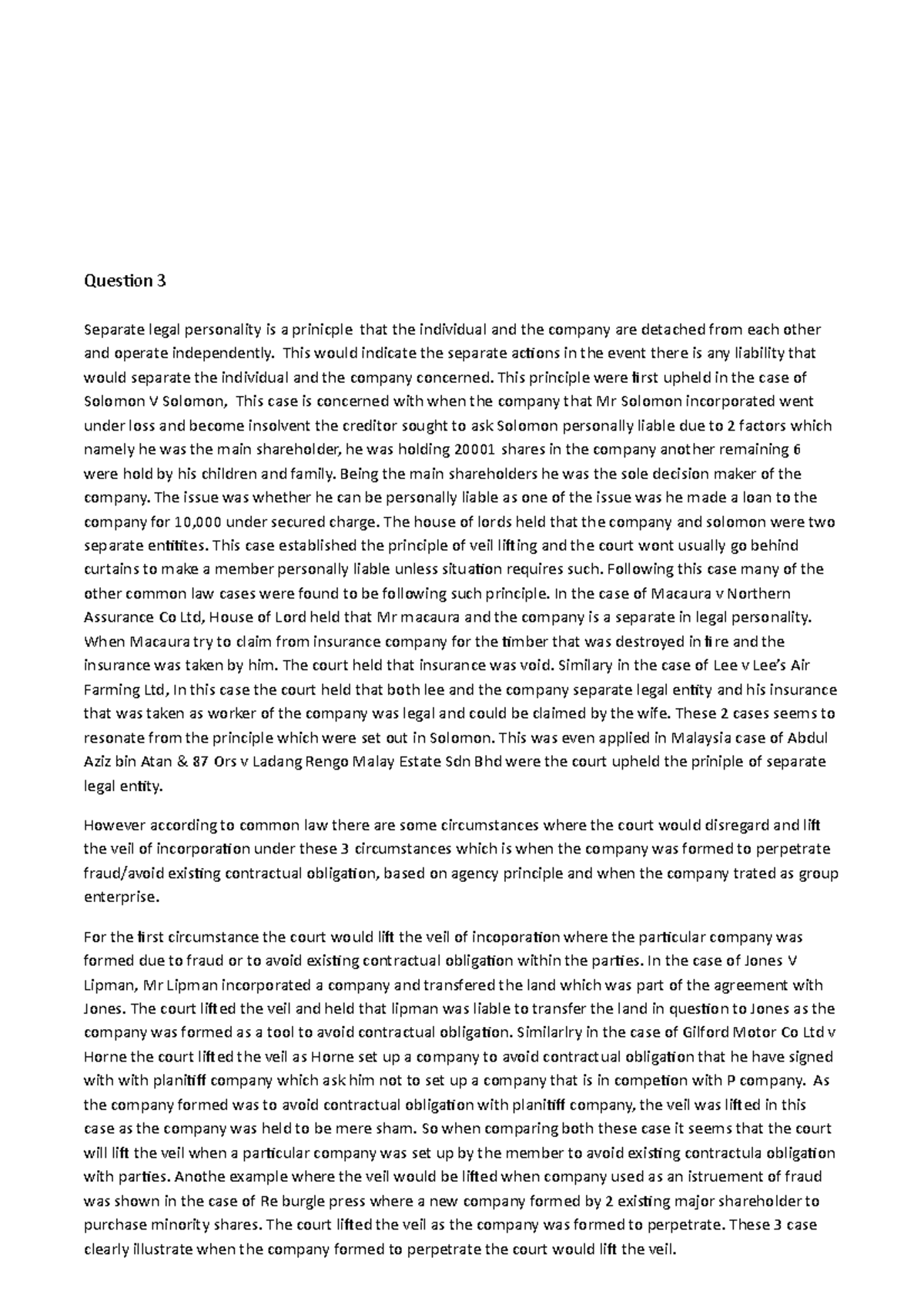 LXEC3112 (17199506) - company law answer script for LXEC 3112 final ...