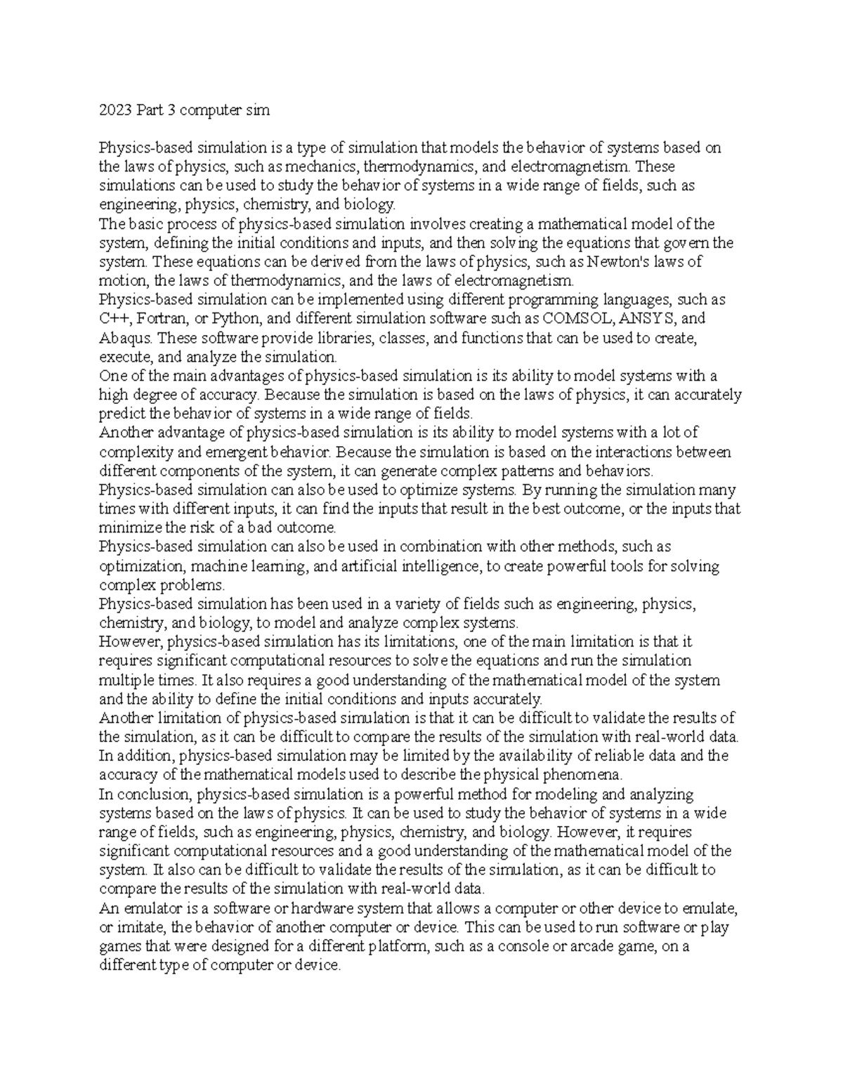 2023 Part 3 computer sim - 2023 Part 3 computer sim Physics-based ...