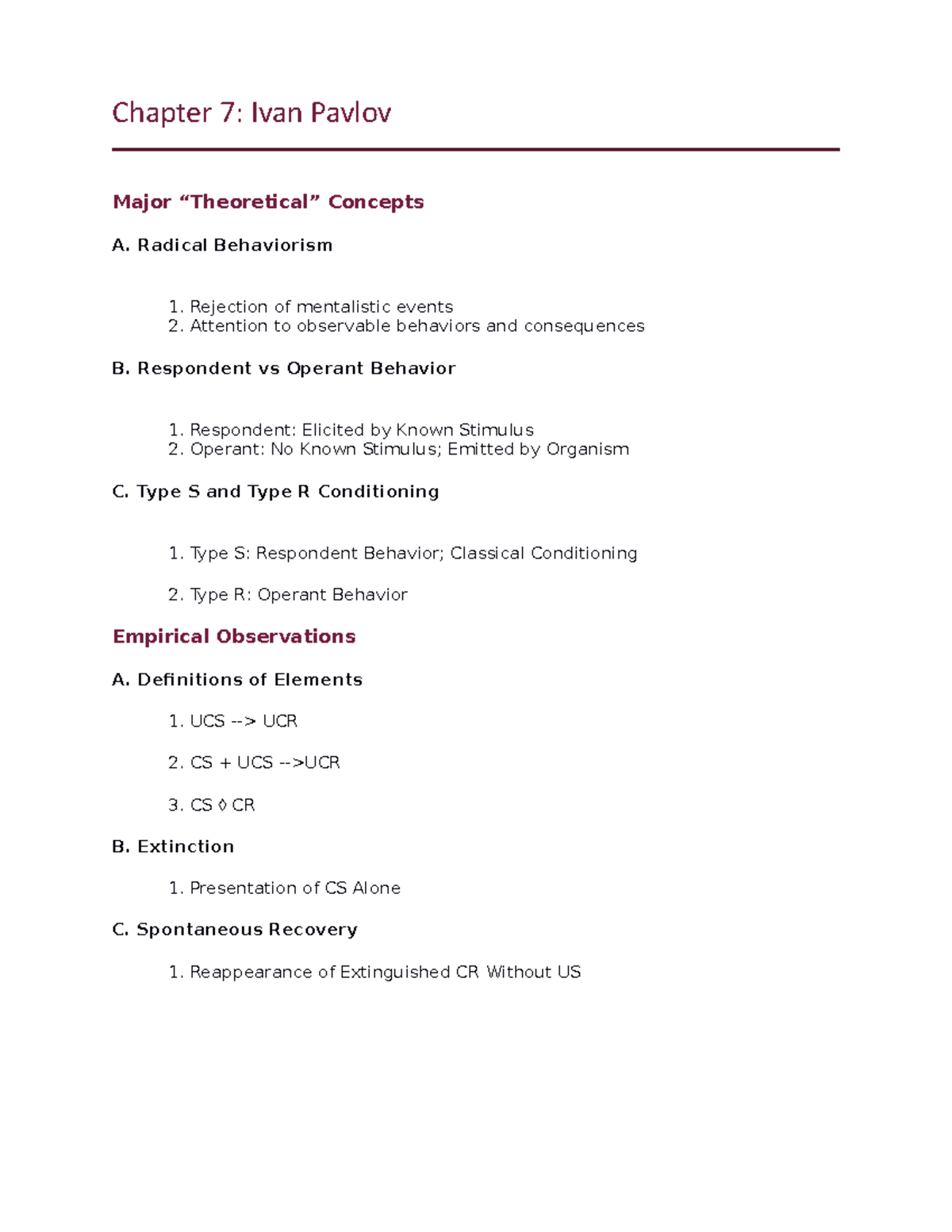 Ivan Pavlov-Chapter 7-Learning Psych - Chapter 7: Ivan Pavlov Major ...