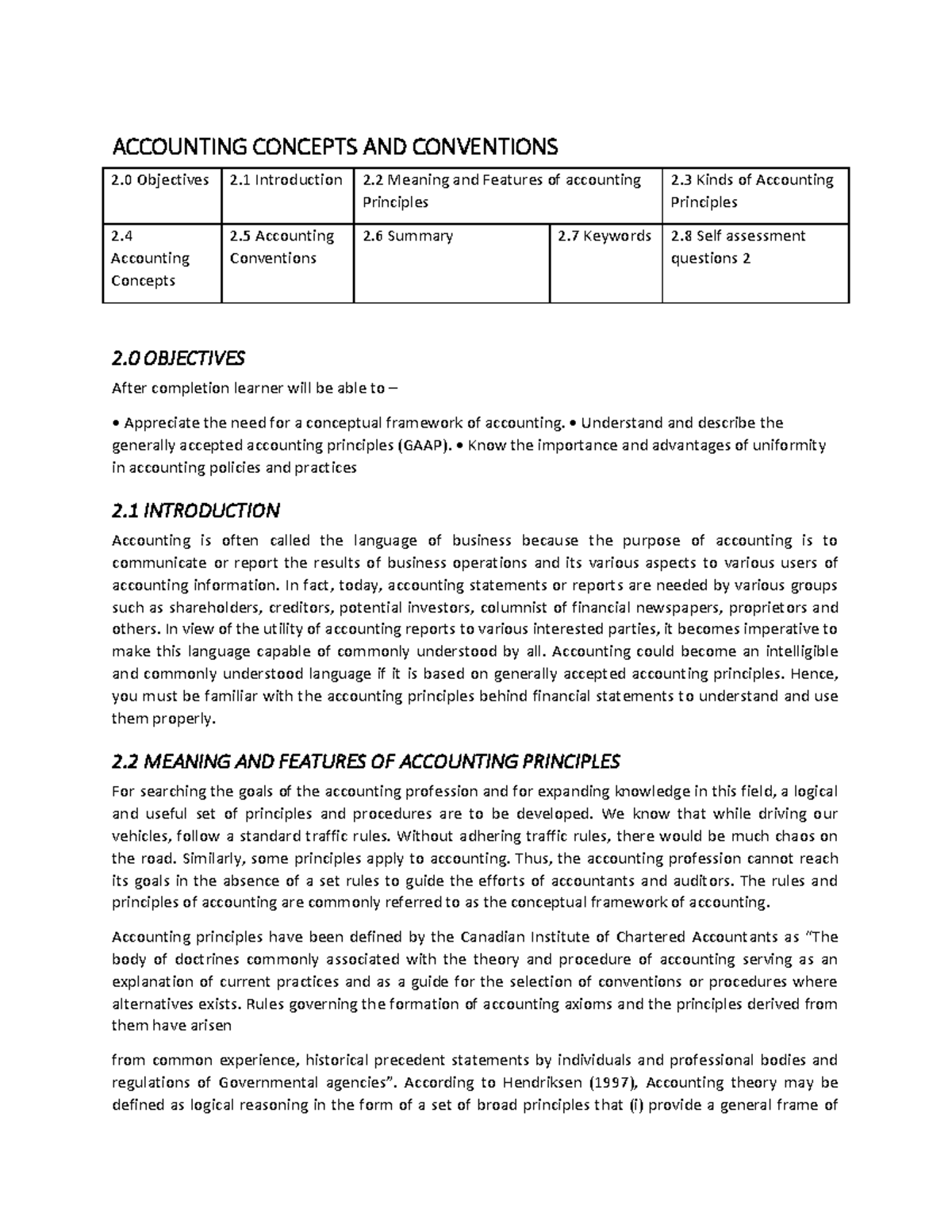 2 - Accounts doc - ACCOUNTING CONCEPTS AND CONVENTIONS 2 Objectives 2 ...
