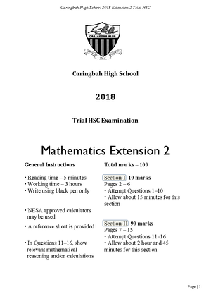 Complex Numbers Study Notes - HSC Maths Extension II Complex Numbers ...