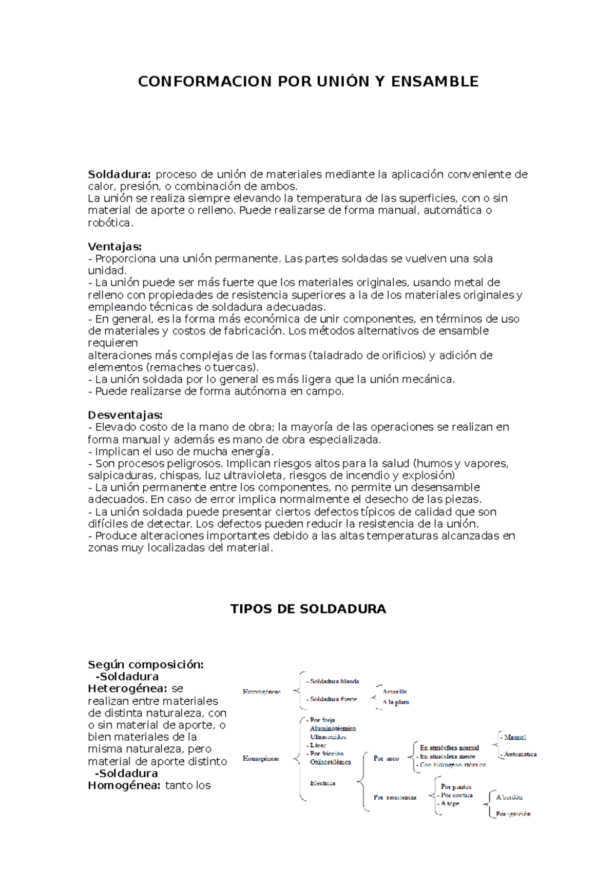 Unión Y Ensamble - CONFORMACION POR UNIÓN Y ENSAMBLE Soldadura: proceso ...