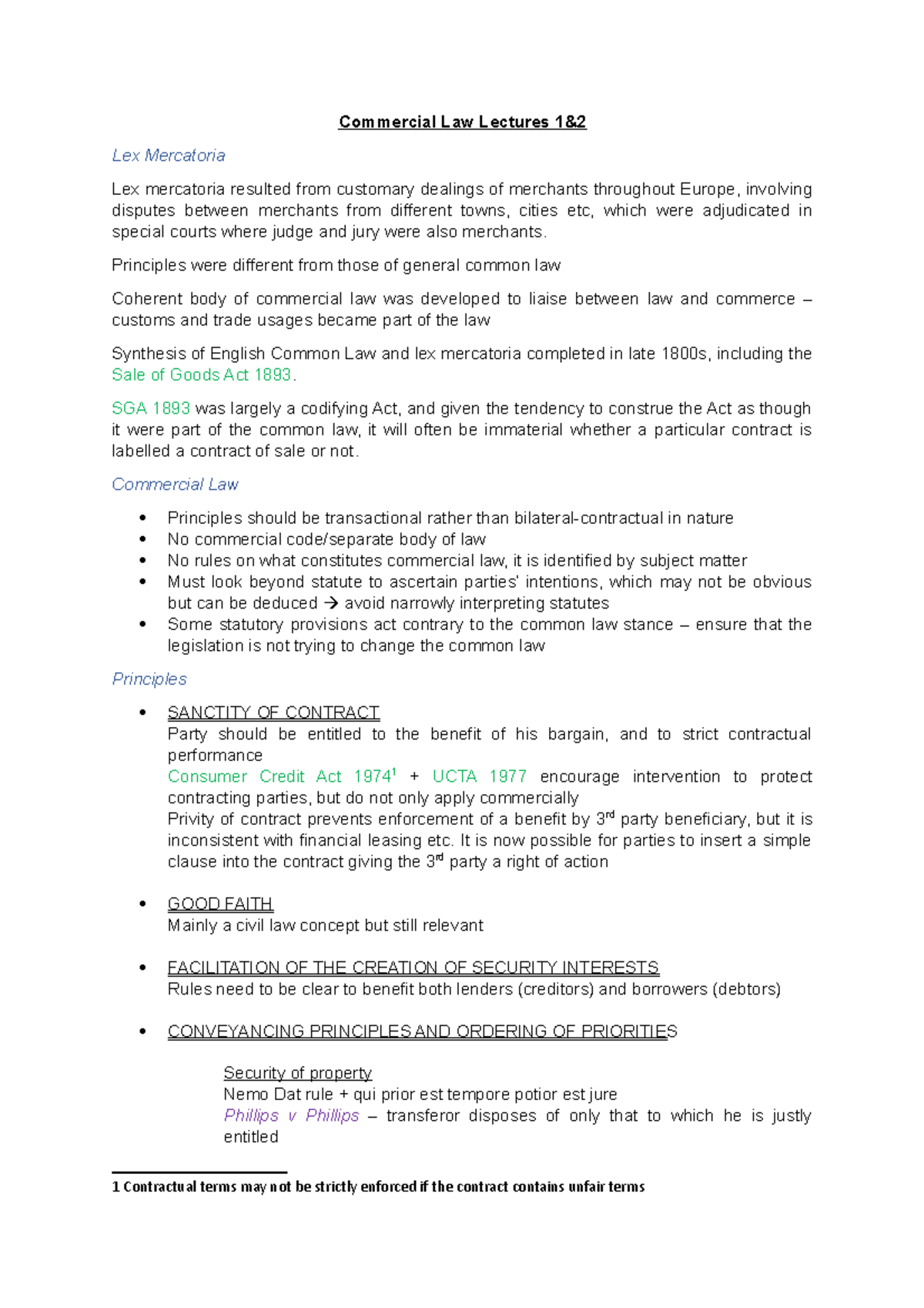 Commercial Law Lecture 1 - Intro - Commercial Law Lectures 1& Lex ...