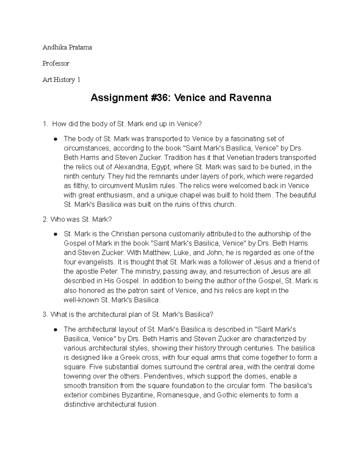 Assignment #36 Venice and Ravenna - Andhika Pratama Professor Art ...