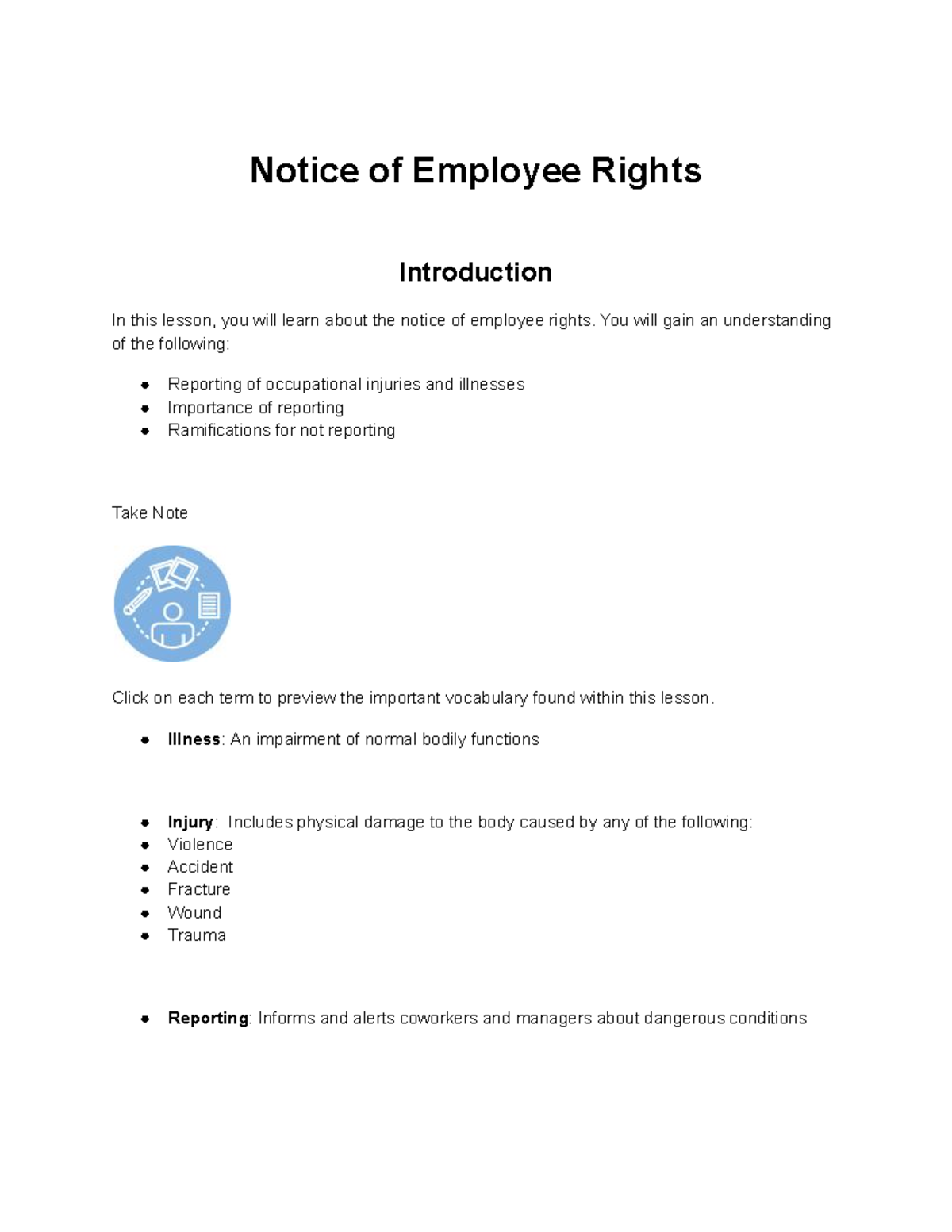 Notice of Employee Rights - Notice of Employee Rights Introduction In ...