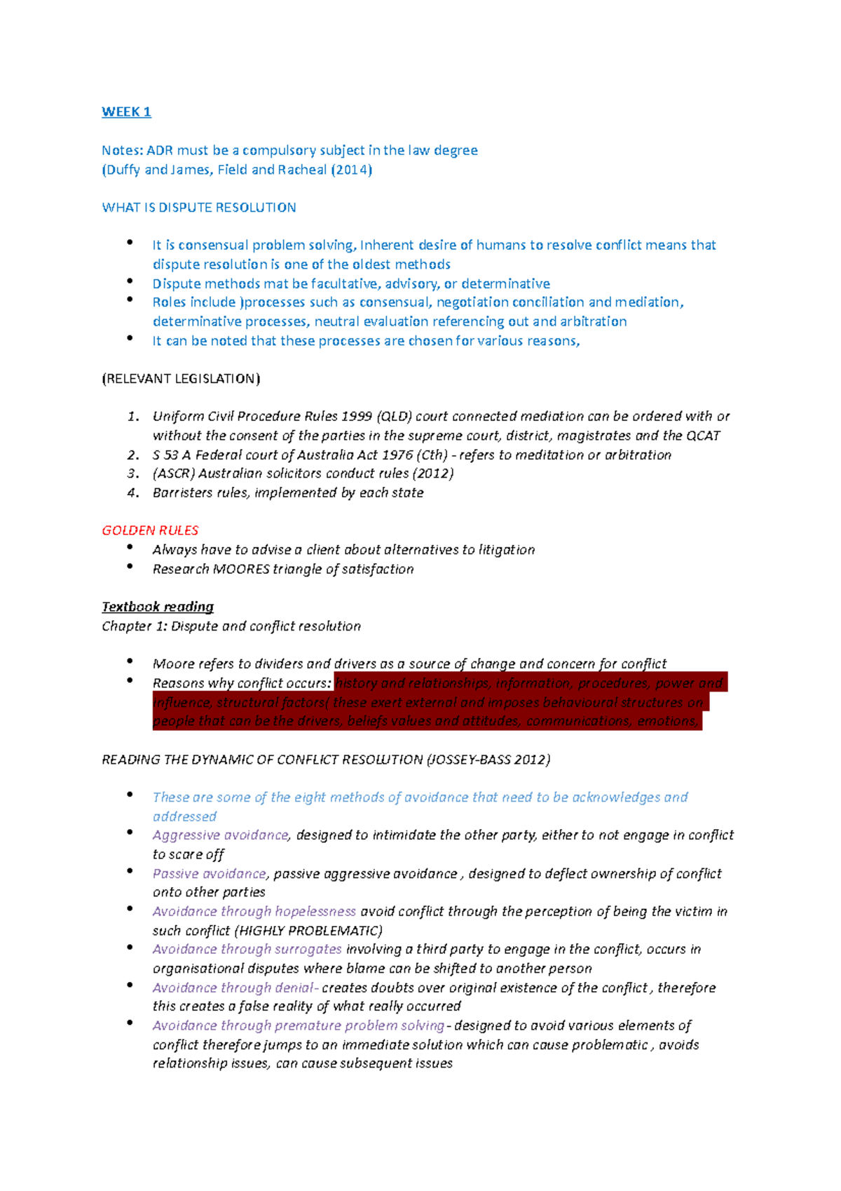 WEEK 1 - further lecture notes and questions discussed for tutorials ...