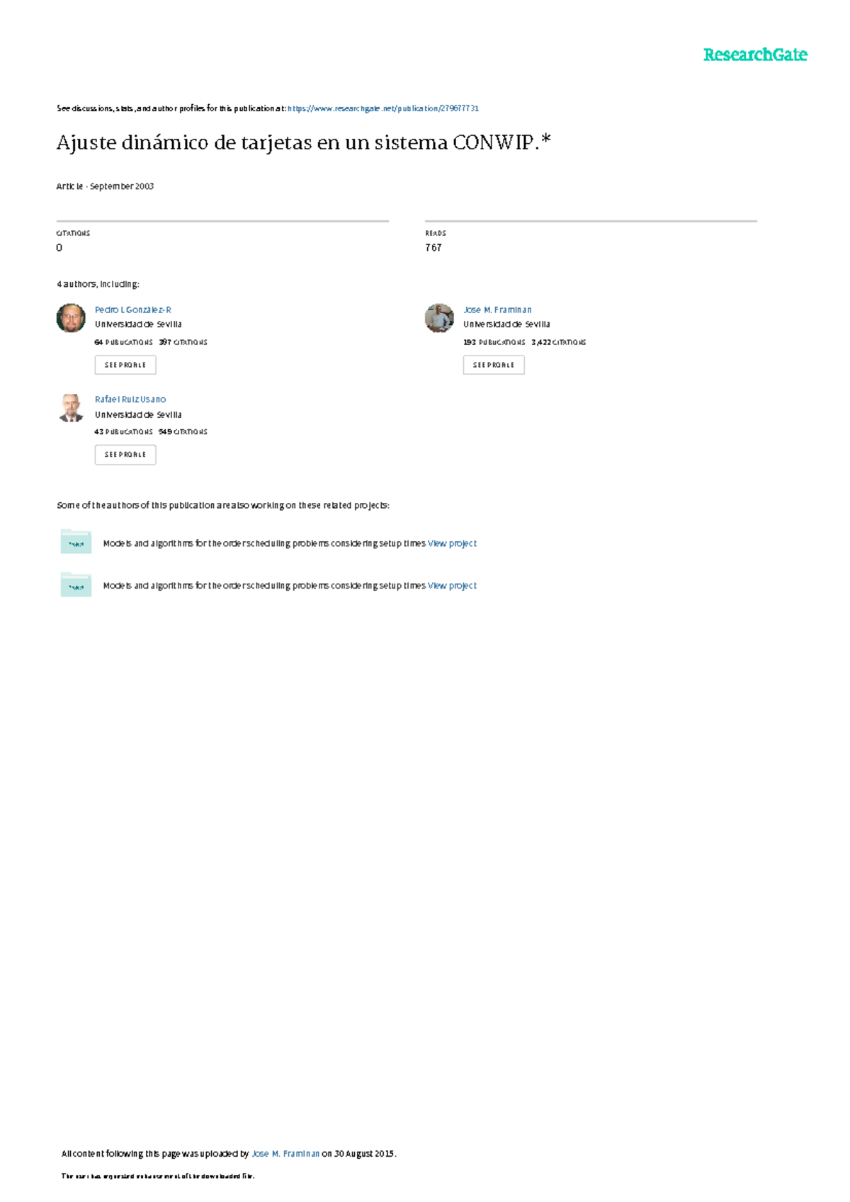 Ajuste dinamico de tarjetas en un sistema Conwip - See discussions ...
