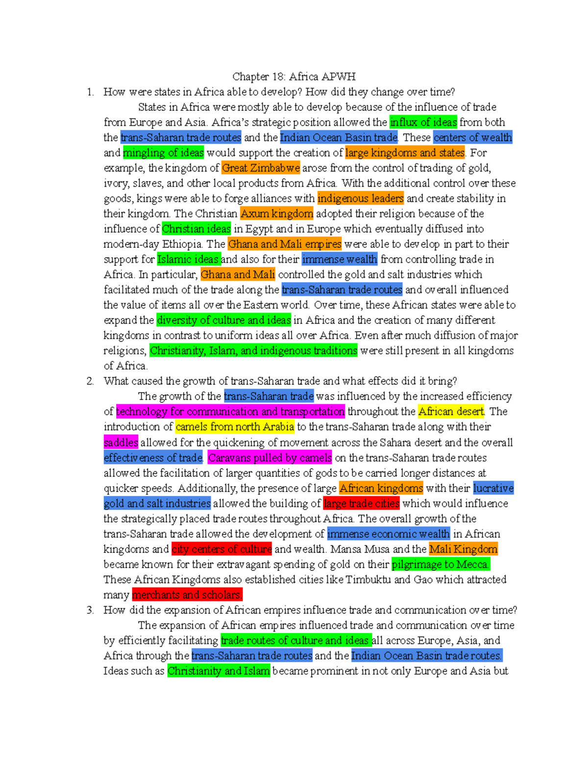 Chapter 18 Africa APWH - Ch. 18 of Traditions and Encounters by Ziegler ...