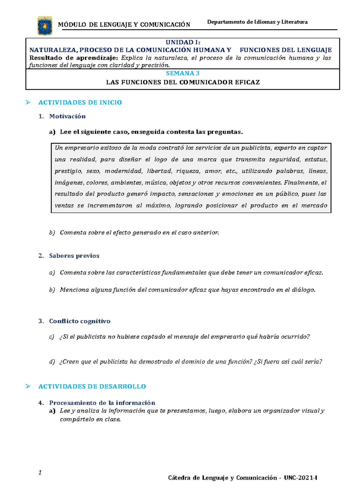 Semana 3 - Practica - Spanish Language and Literature I - USIL - Studocu