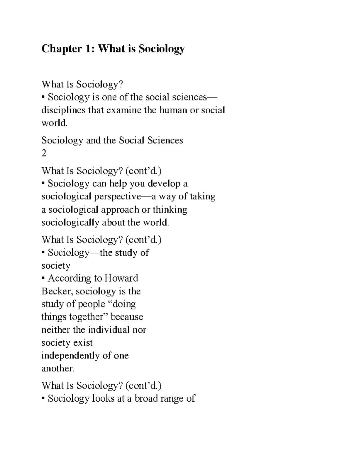 Chapter 1- What is Sociology - Chapter 1: What is Sociology What Is ...