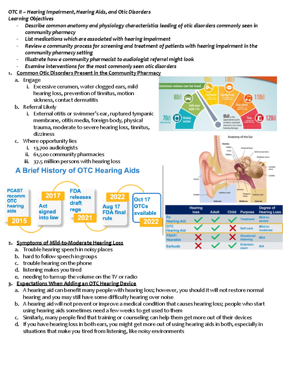 OTC II - hearing aids - OTC II – Hearing Impairment, Hearing Aids, and Otic Disorders Learning ...