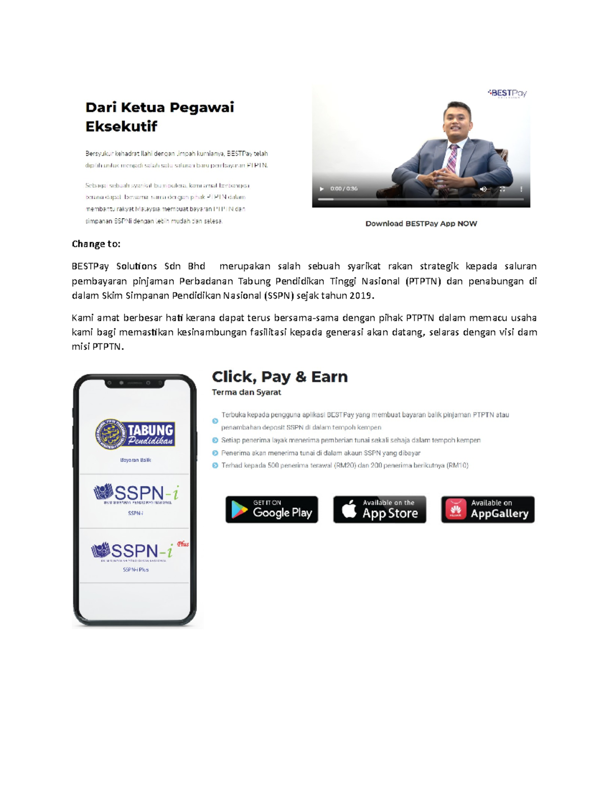 Web Content for YOU Bestpay, YOU WIN Campaign - Change to: BESTPay Solutions Sdn Bhd merupakan ...