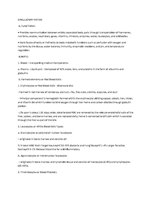 Difference - IB NOTES - Arteries Capillaries Veins Take blood TO the ...
