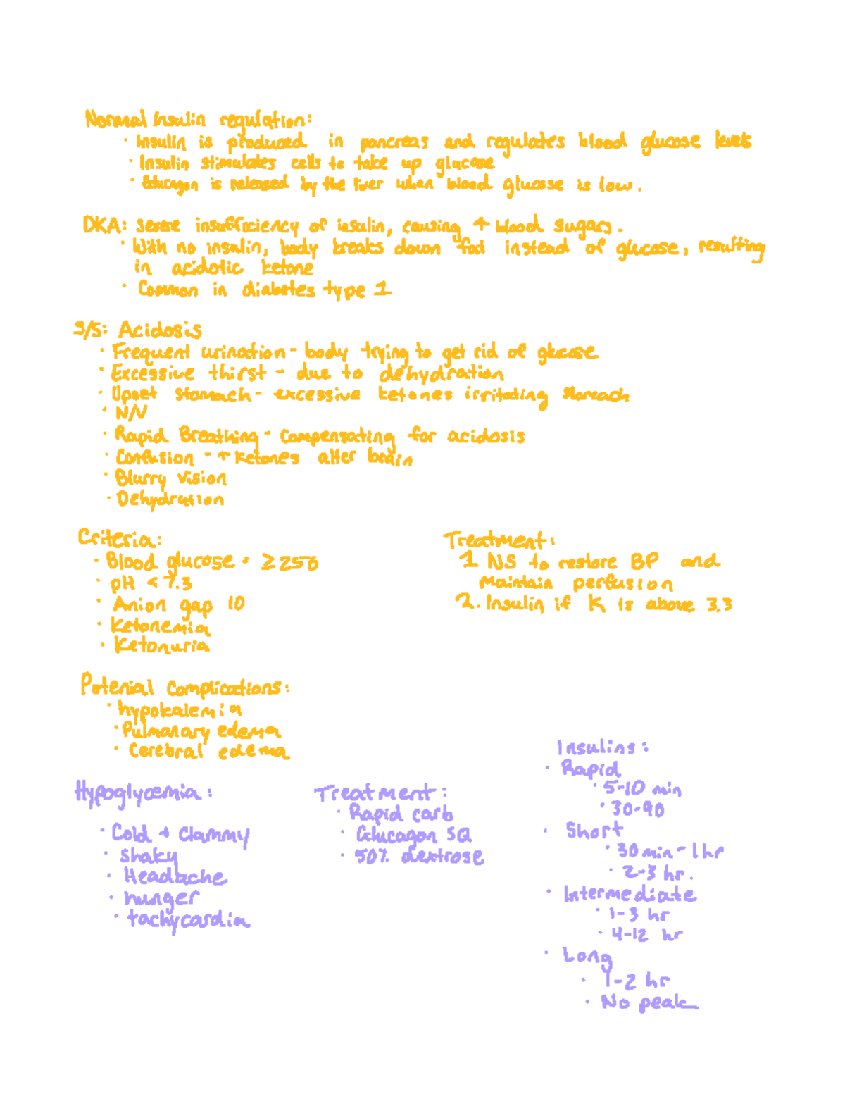 DKA and HHS - Diabetic Ketone Acidosis - NormalInsulin regulation ...