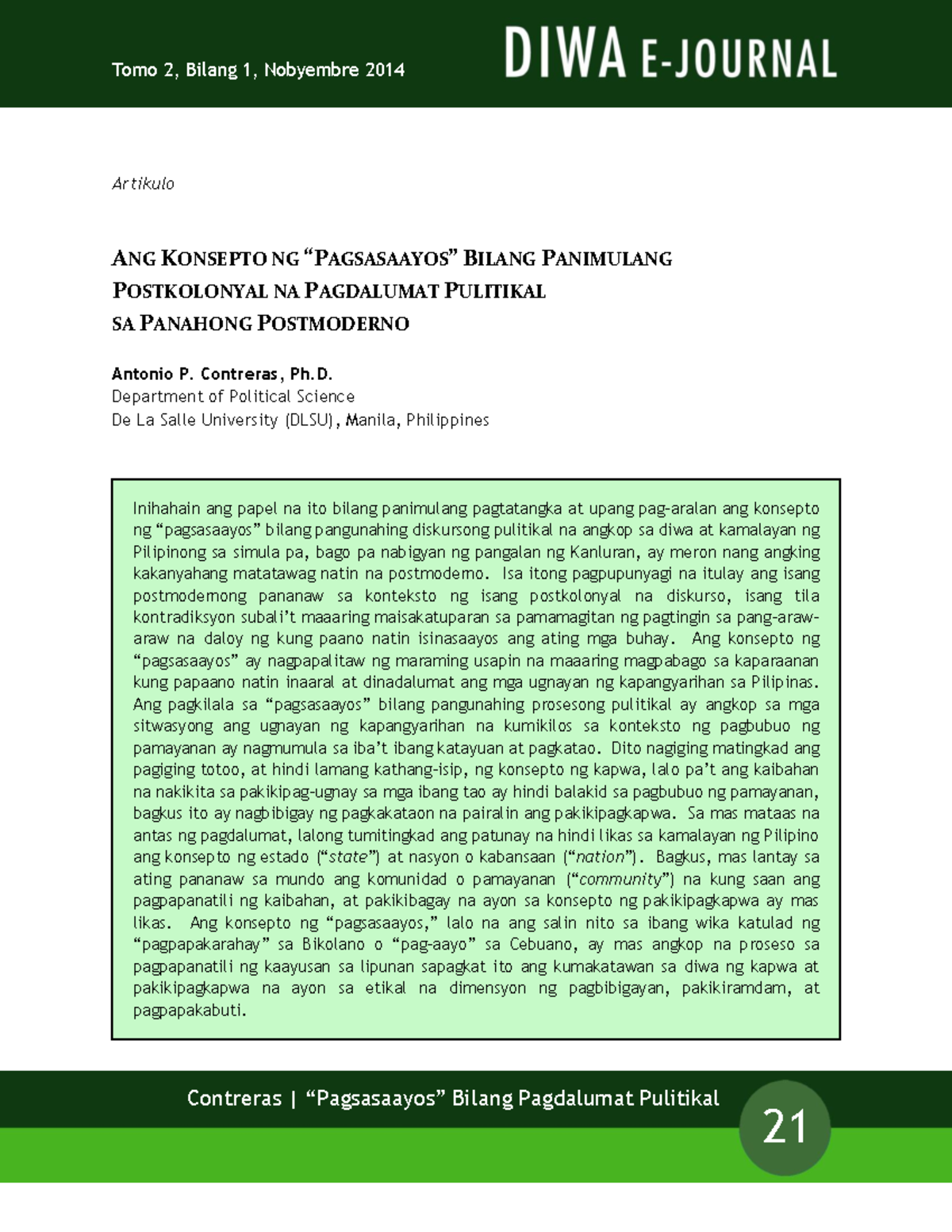 Contreras bbbbbbbbbbbbbbb - Tomo 1, Bilang 1, Nobyembre 2013 Contreras ...