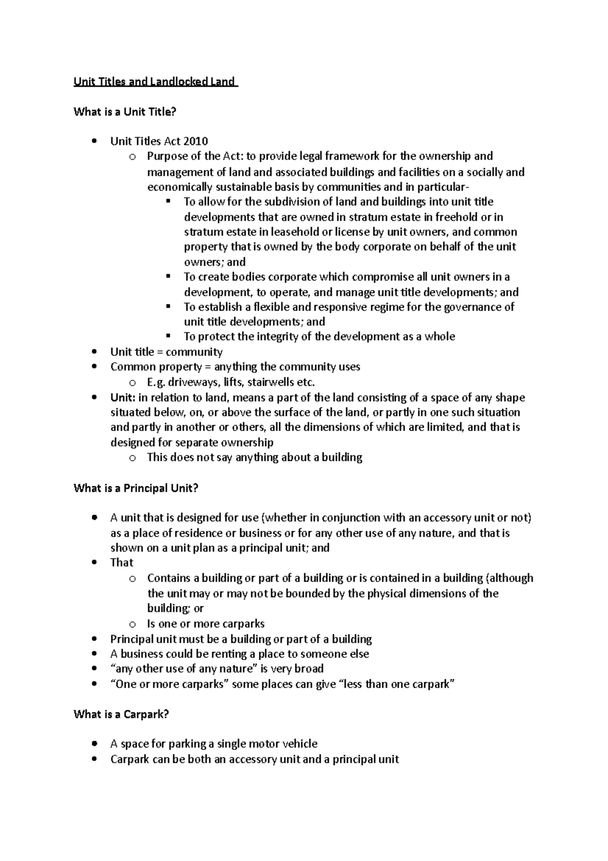 7. Unit Titles and Landlocked Land - Unit Titles and Landlocked Land ...
