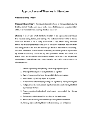 Structuralist Literary Theory - This theory draws from the linguistic ...