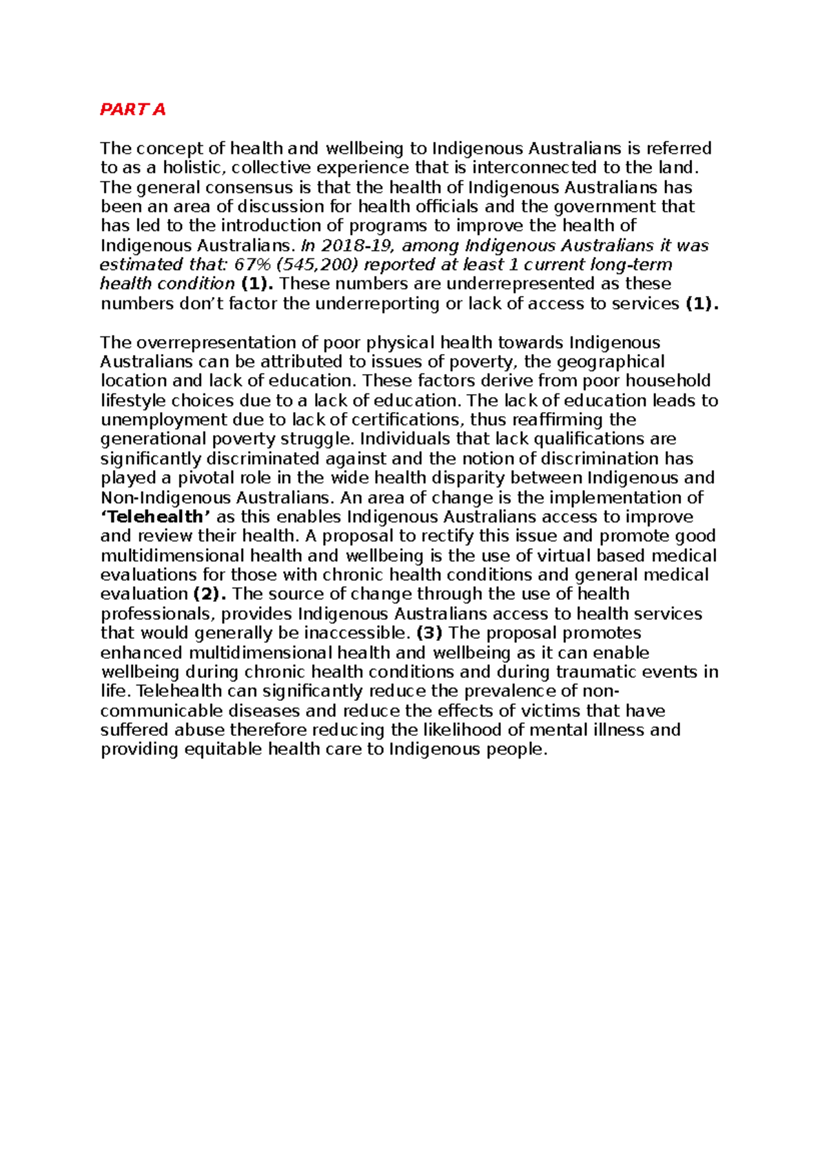 The Science Of Health And Wellbeing Final Assignment PART A The