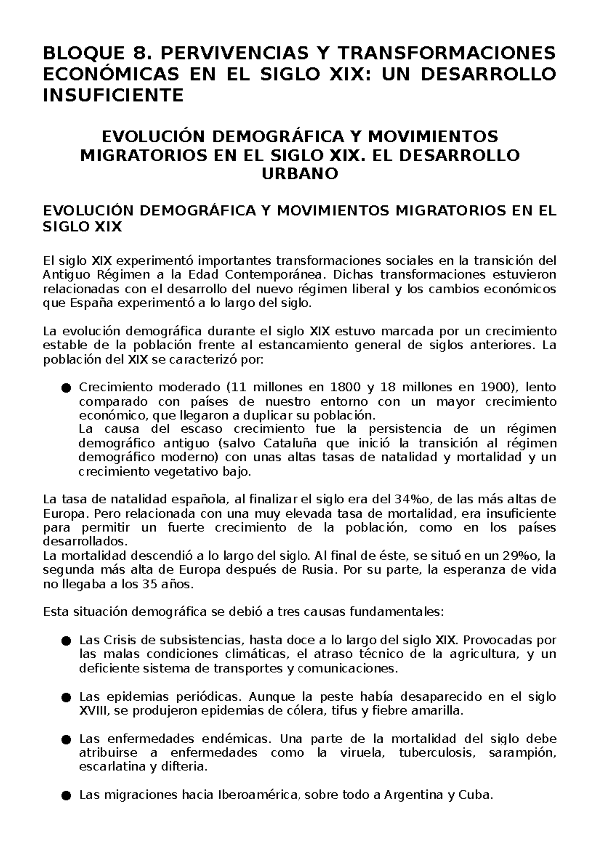 Bloque 8 - BLOQUE 8. PERVIVENCIAS Y TRANSFORMACIONES ECONÓMICAS EN EL SIGLO XIX: UN DESARROLLO ...