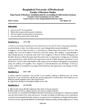 OB Case Studies with answers - Contents Chapter 1: Road Warriors (Pages ...