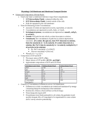 Cell Physiology Lecture 2 Notes - Fundamentals of Human Physiology ...