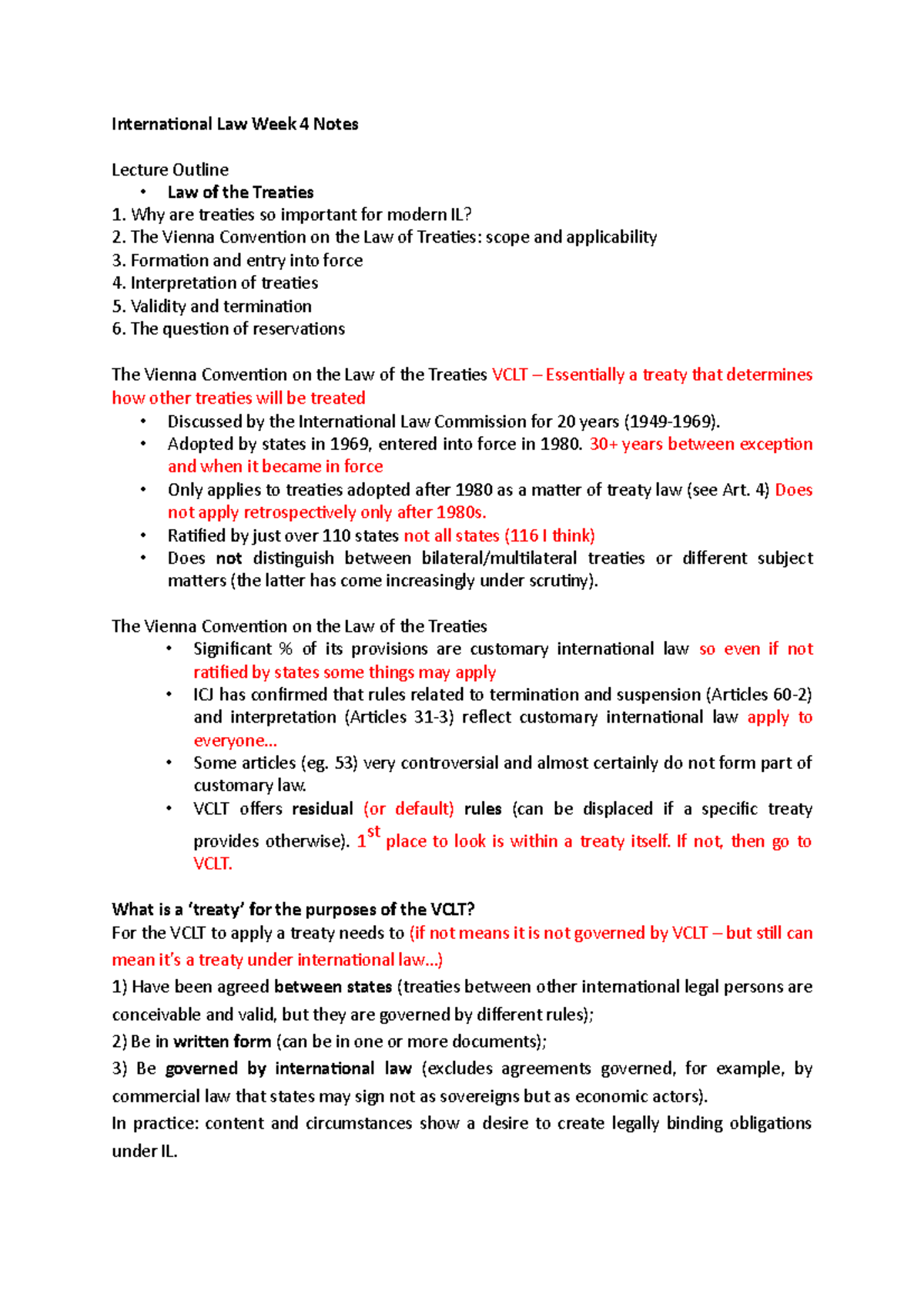 International Law Week 4 Notes - International Law Week 4 Notes Lecture ...