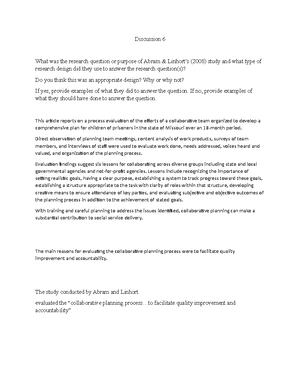 SSRD Final Paper Outline - Single-System Research Design (SSRD) Paper ...