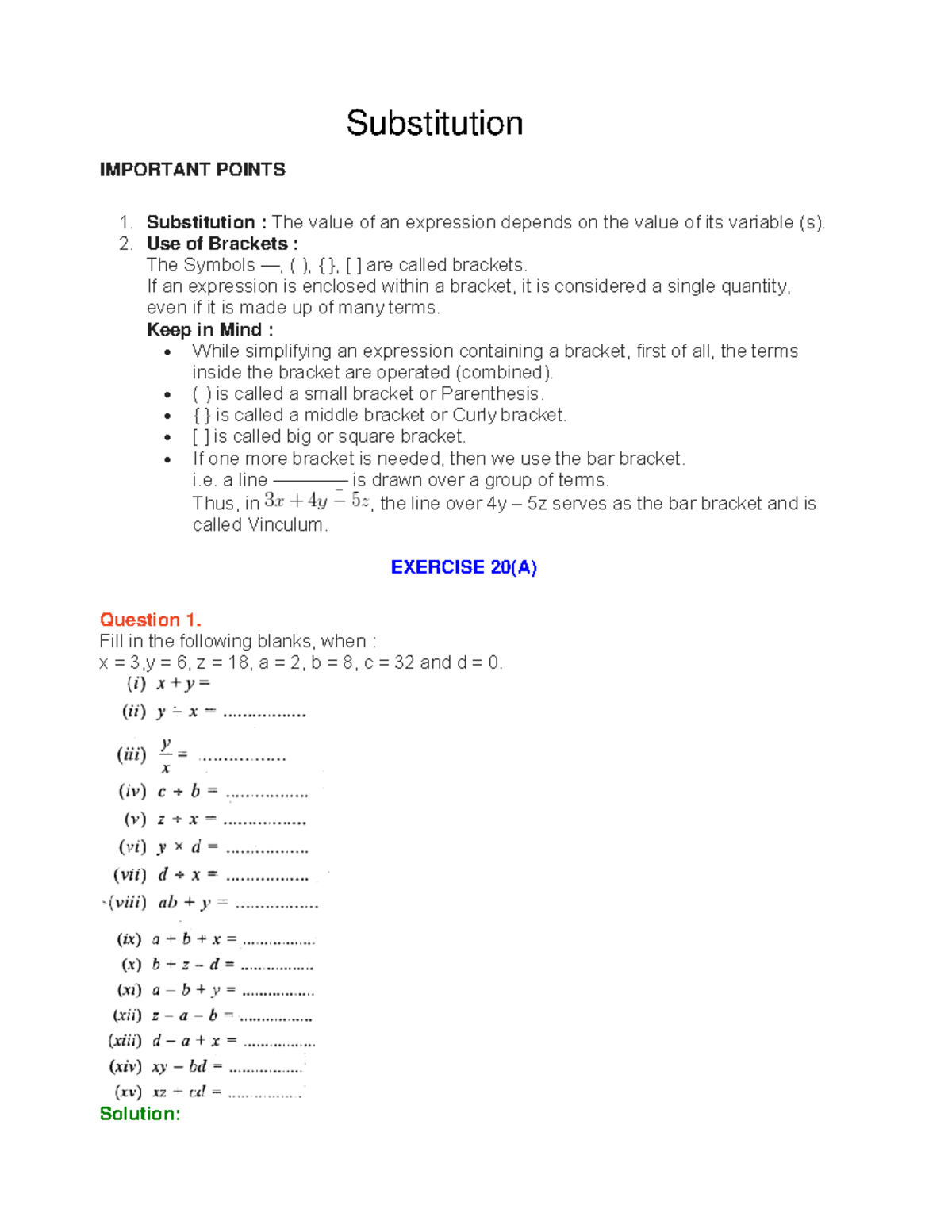 Substitution - notes - ncertbooksolutions IMPORTANT POINTS 1 ...