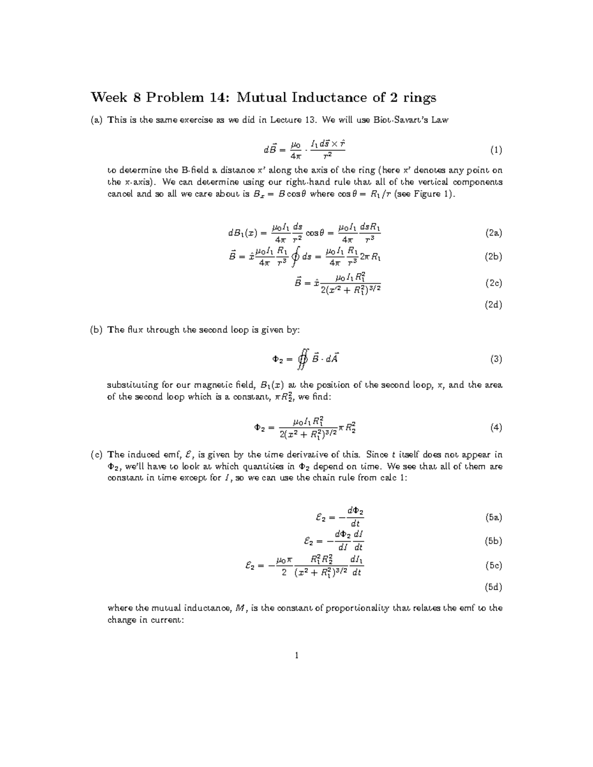 Hw8 solution - Homework 8 answers - Week 8 Problem 14: Mutual ...